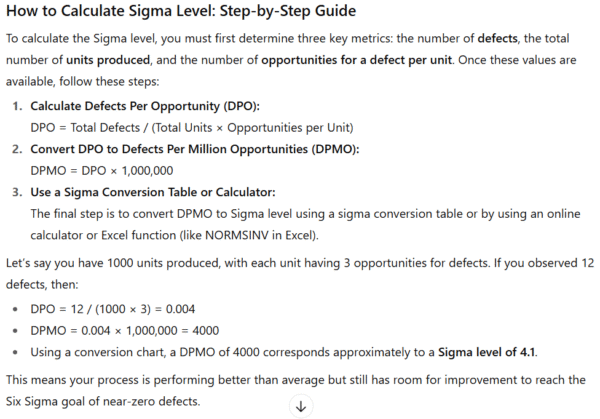 Understanding Sigma Level Calculation in Lean Six Sigma